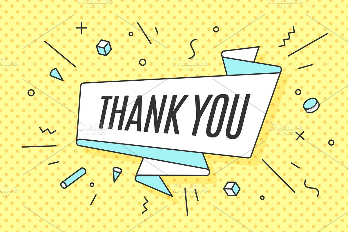 Ribbon banner with text Thank You, a Decorative Illustration by Foxys ...