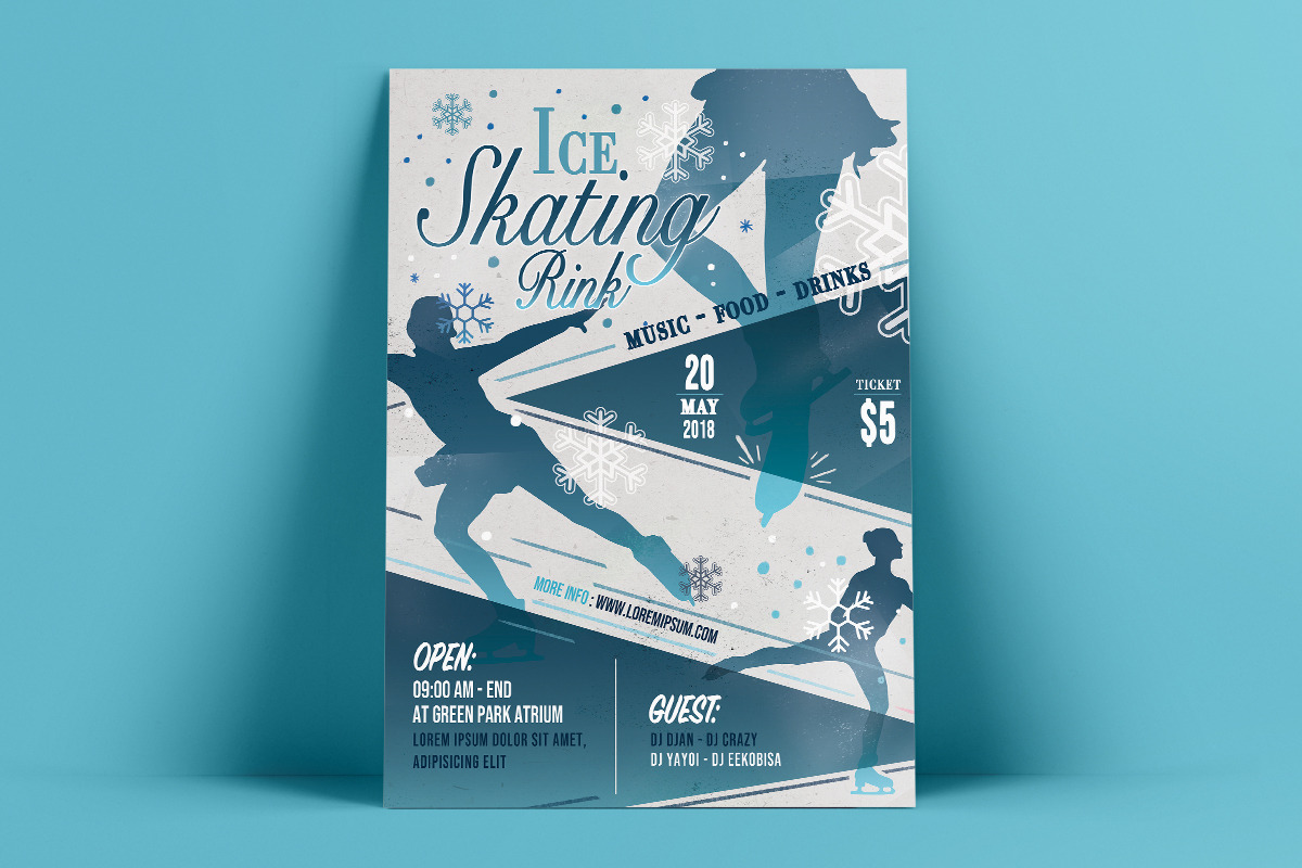 Ice Skating Rink Flyer, a Flyer Template by tanamtumbuh | Creative Market