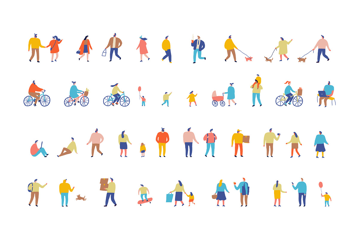 Vector flat people set