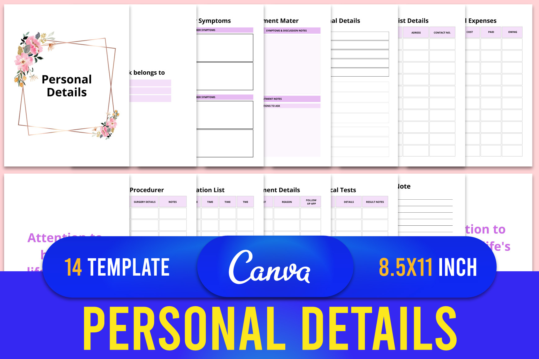 Personal Details Canva Template