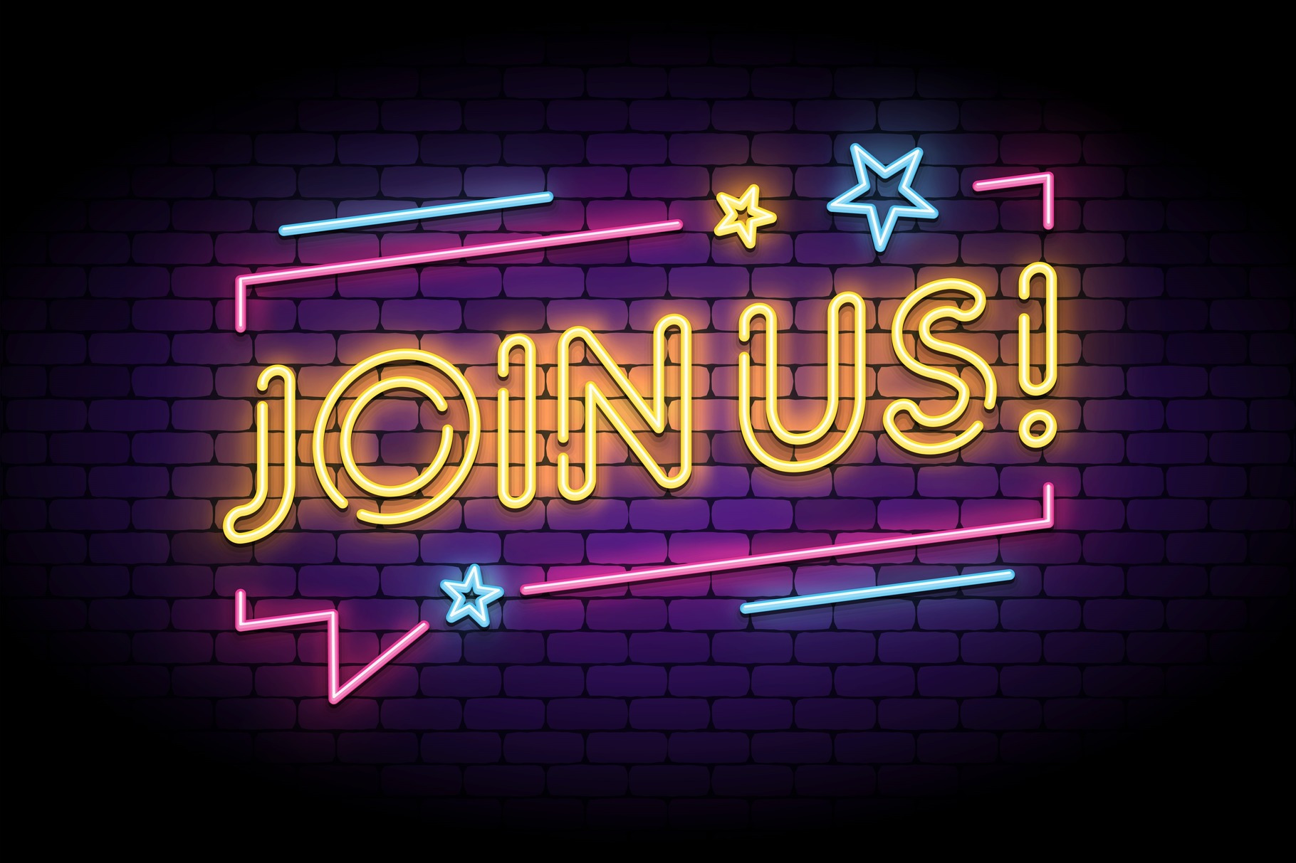 Join us sign in glowing neon style, a Texture Graphic by zanimanski ...