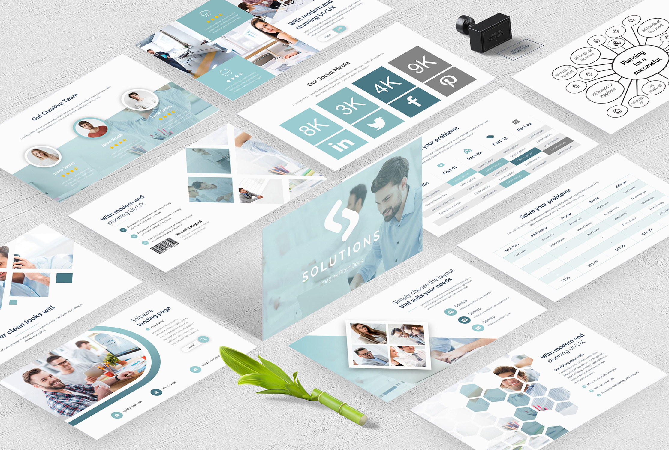Imagine Solutions Powerpoint, a Presentation Template by One Percent Studio