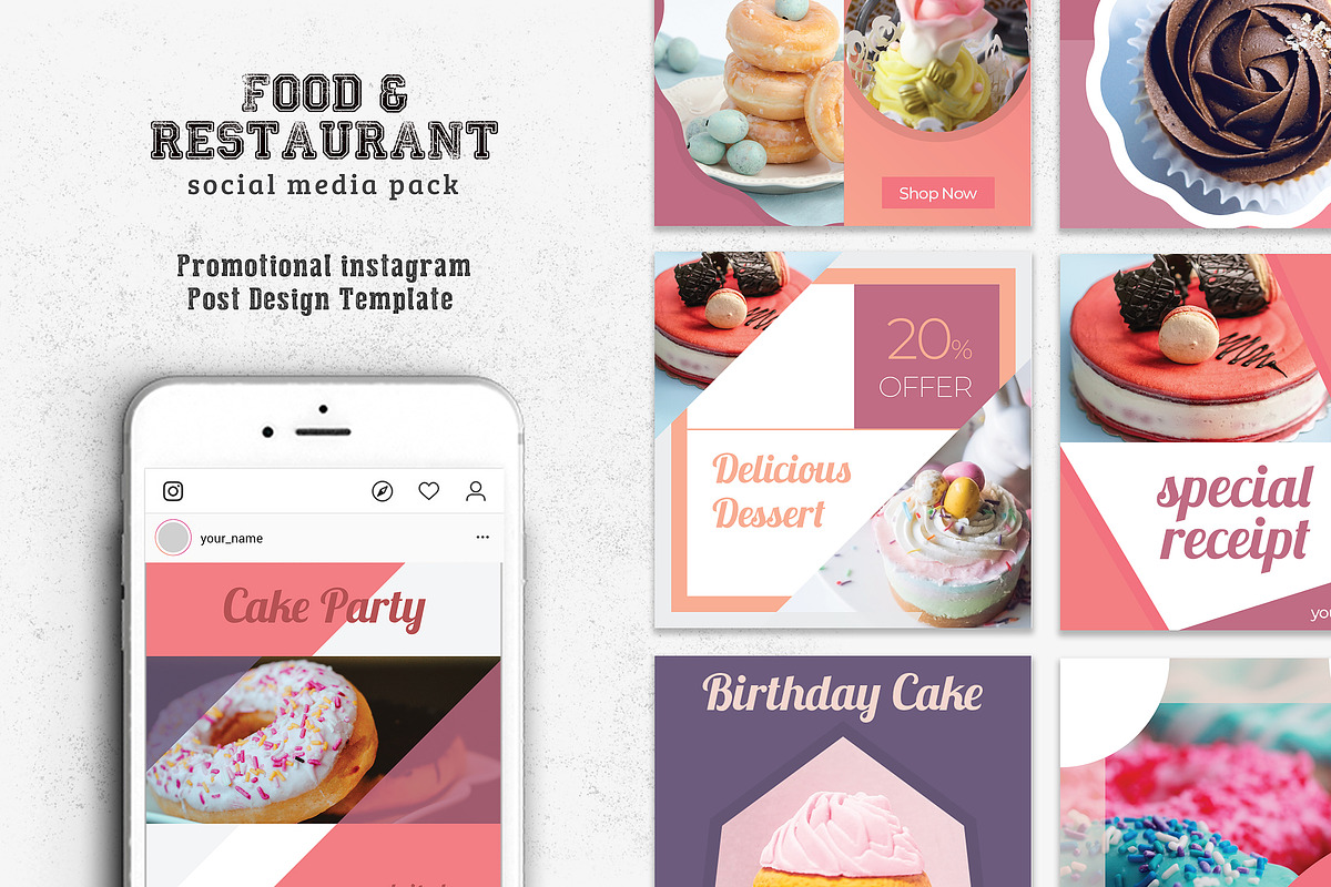 Promotional Bakery Social Media Pack, a Social Media Template by ZAAS