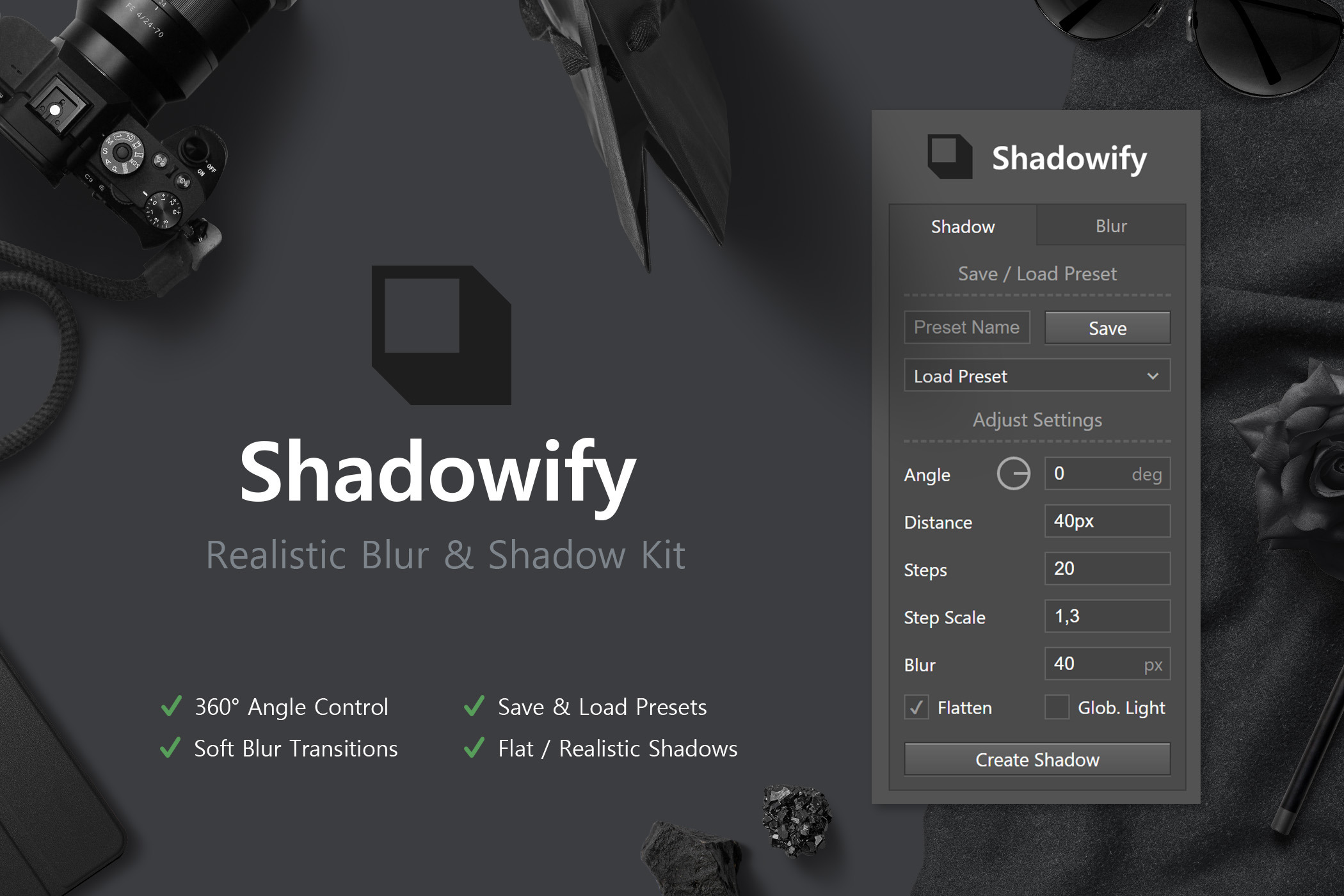Shadowify - Blur & Shadow Kit, a Plug-in Add-On by h3design