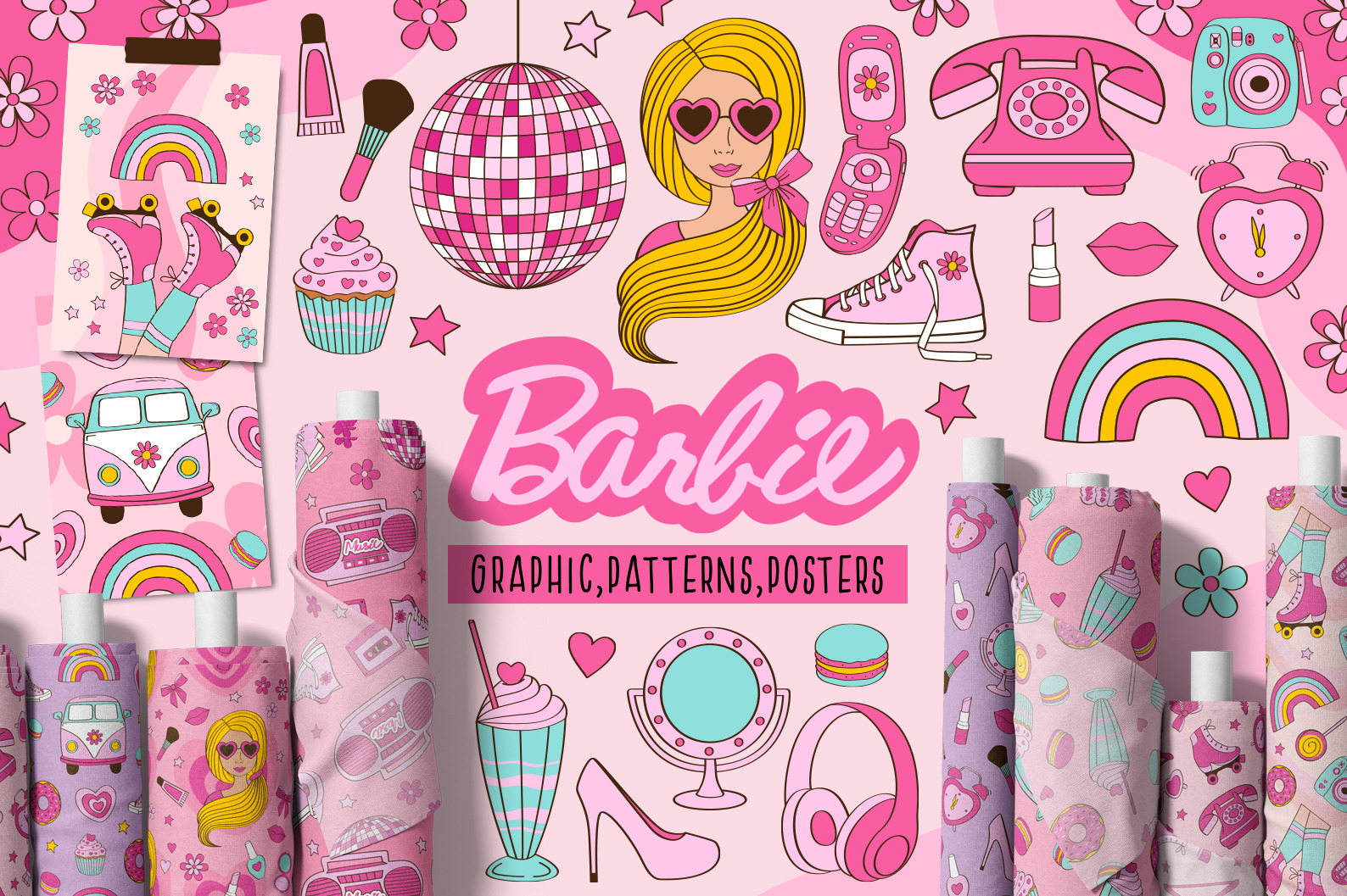 Barbie Girl pink collection | Creative Market