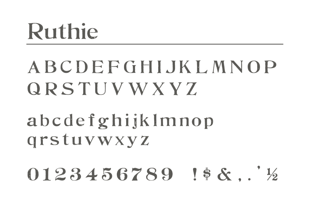 Ruthie: Art Nouveau Display Type, a Font by Rachel Ortiz