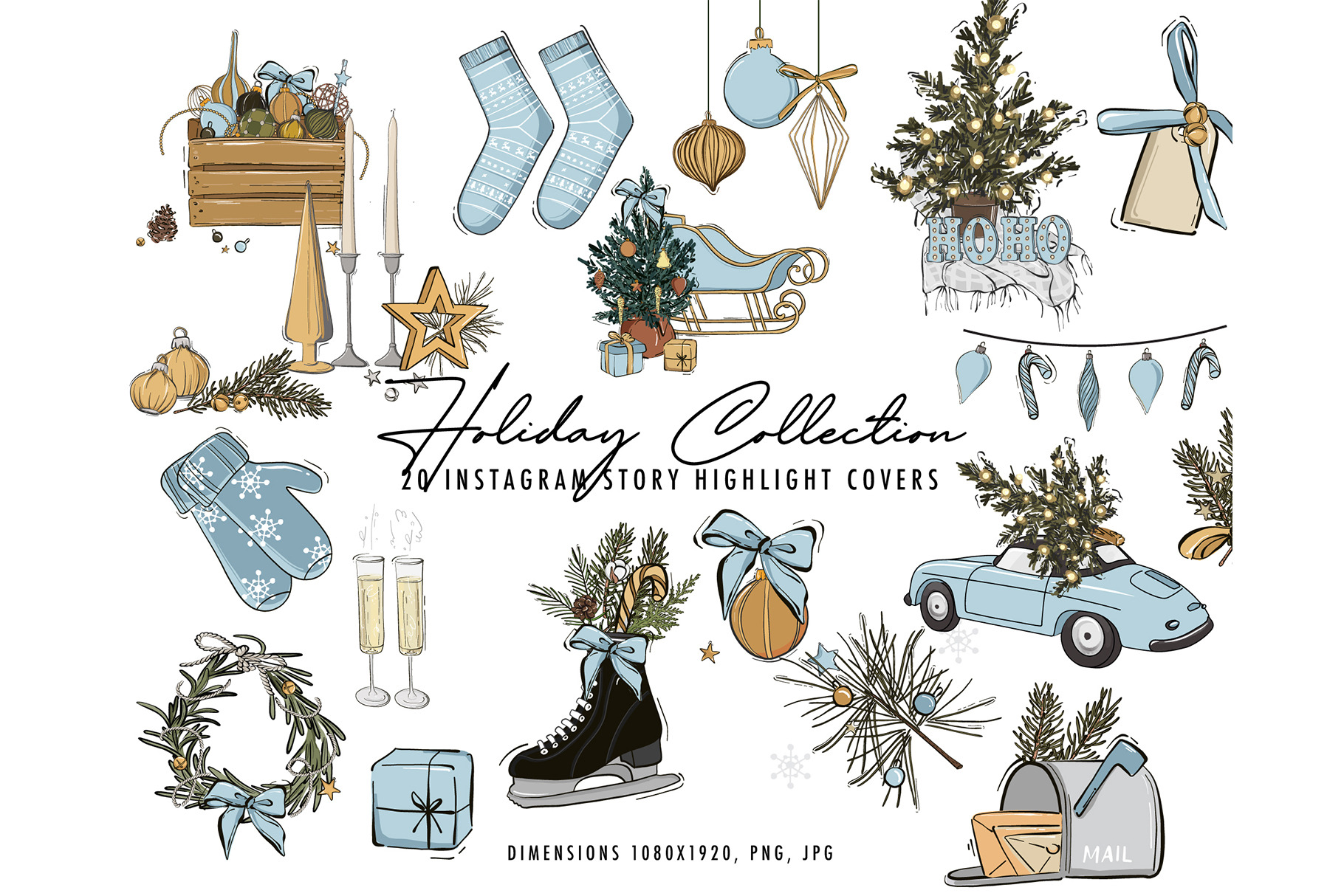 Christmas tree wreath ornament clipart