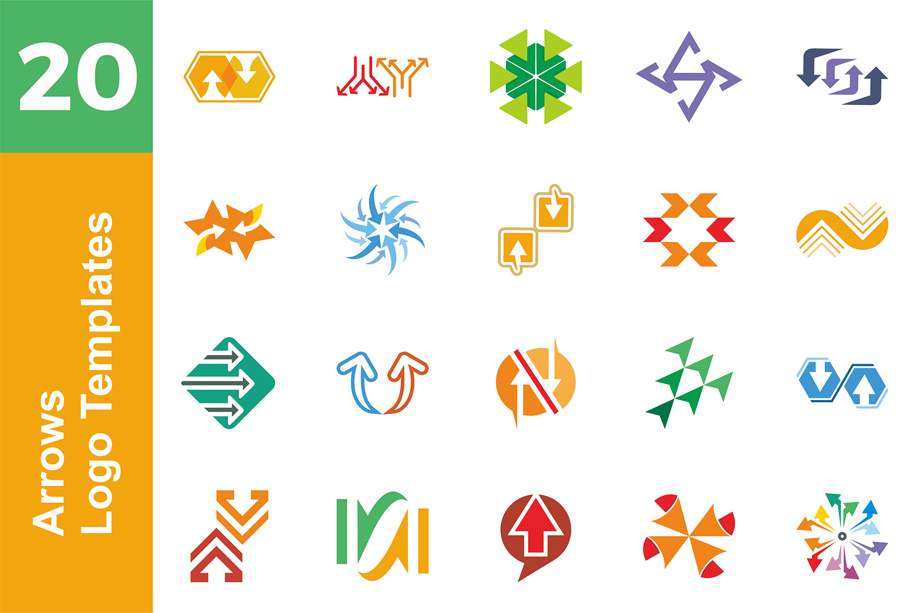 20 Logo Arrows Templates Bundle, a Branding & Logo Template by Friendesigns