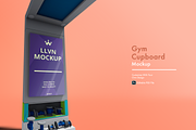 Gym Cupboard Mockup, a Cups & Container Mockup by lelevien