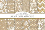Kraft Paper Wedding Digital Paper, a Pattern Graphic by Avenie Digital ...