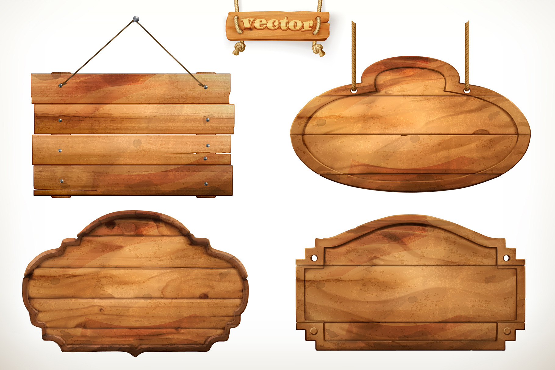 Wooden signboard, vintage banner, an Icon by Allevinatis Studio
