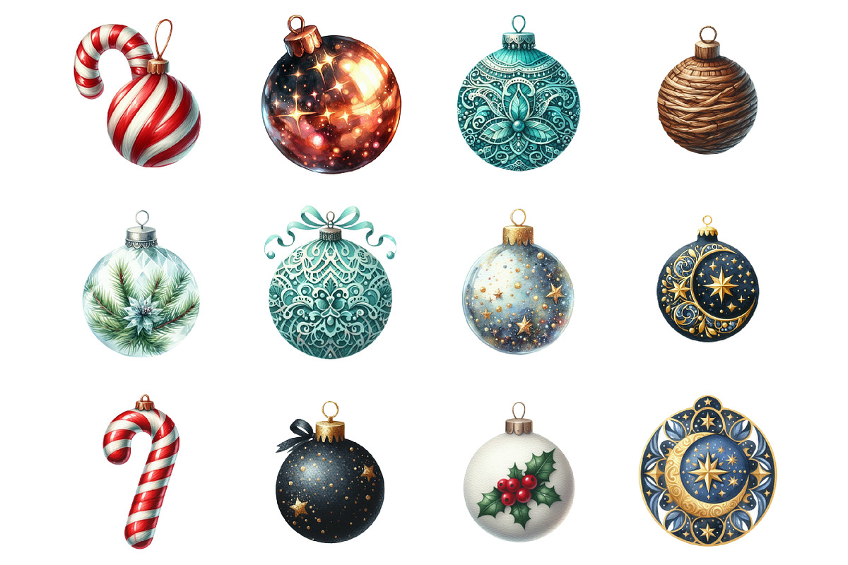 Christmas Ornament Clipart, a Graphic by CitraGraphics