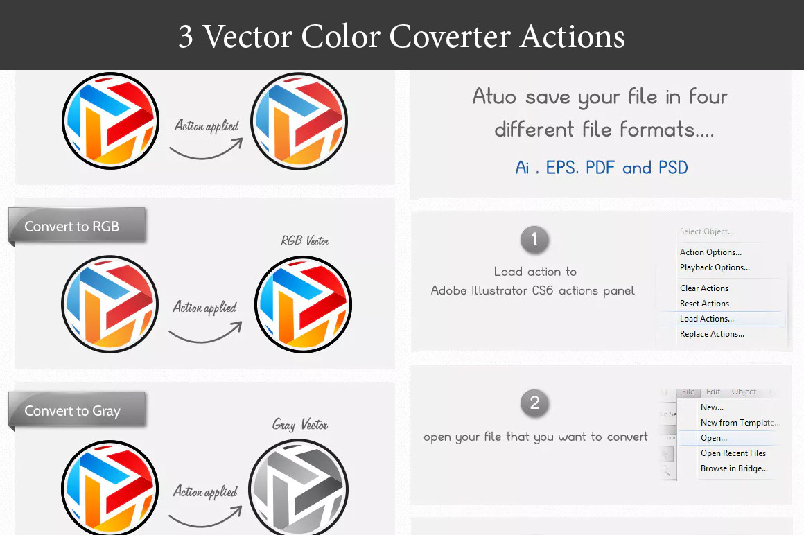 Vector Color Converter Actions, an Action Add-On by NasirGrfx