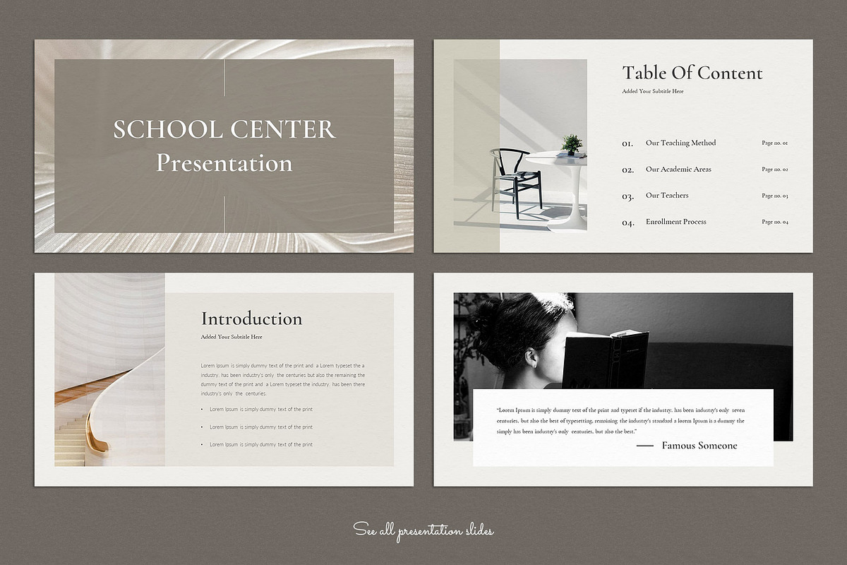 School Center Presentation Template, a Presentation Template by ...