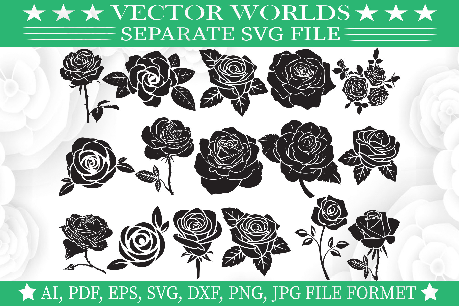 Rose Svg, Flower, Love, Roses Svg, an Object Graphic by VectorWorlds
