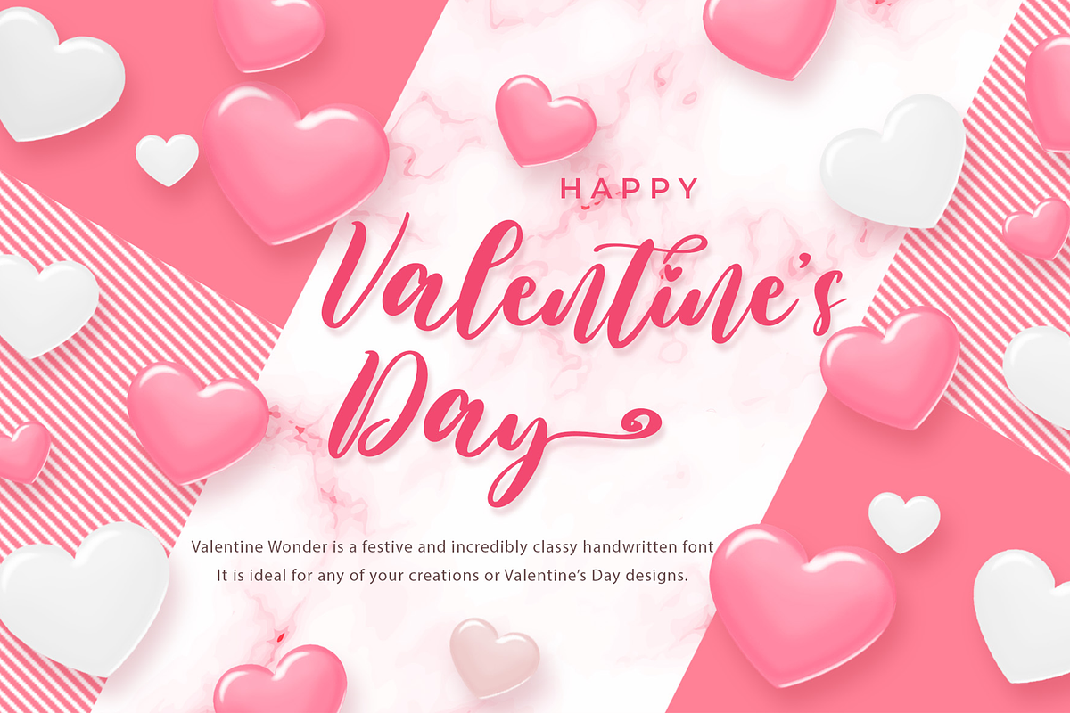 Valentine Wonder, a Script Font by Aldedesign