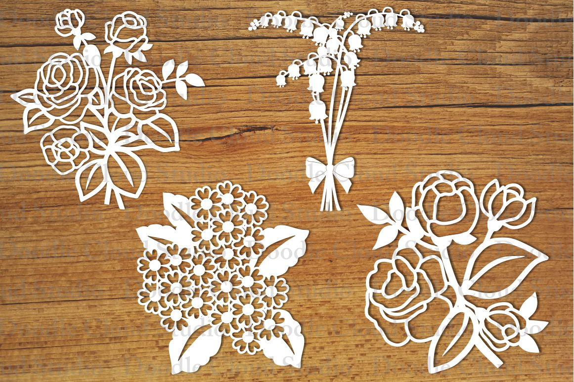 Flowers SVG Cut Files., an Illustration by Doodle Cloud Studio ...