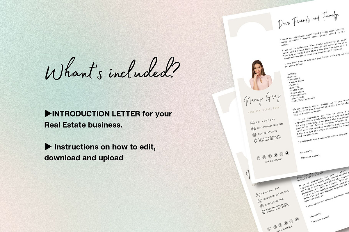 Real Estate New agent Intro letter, a Brochure Template by ...