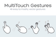40 Vector MultiTouch Gestures, an Icon by Medialoot