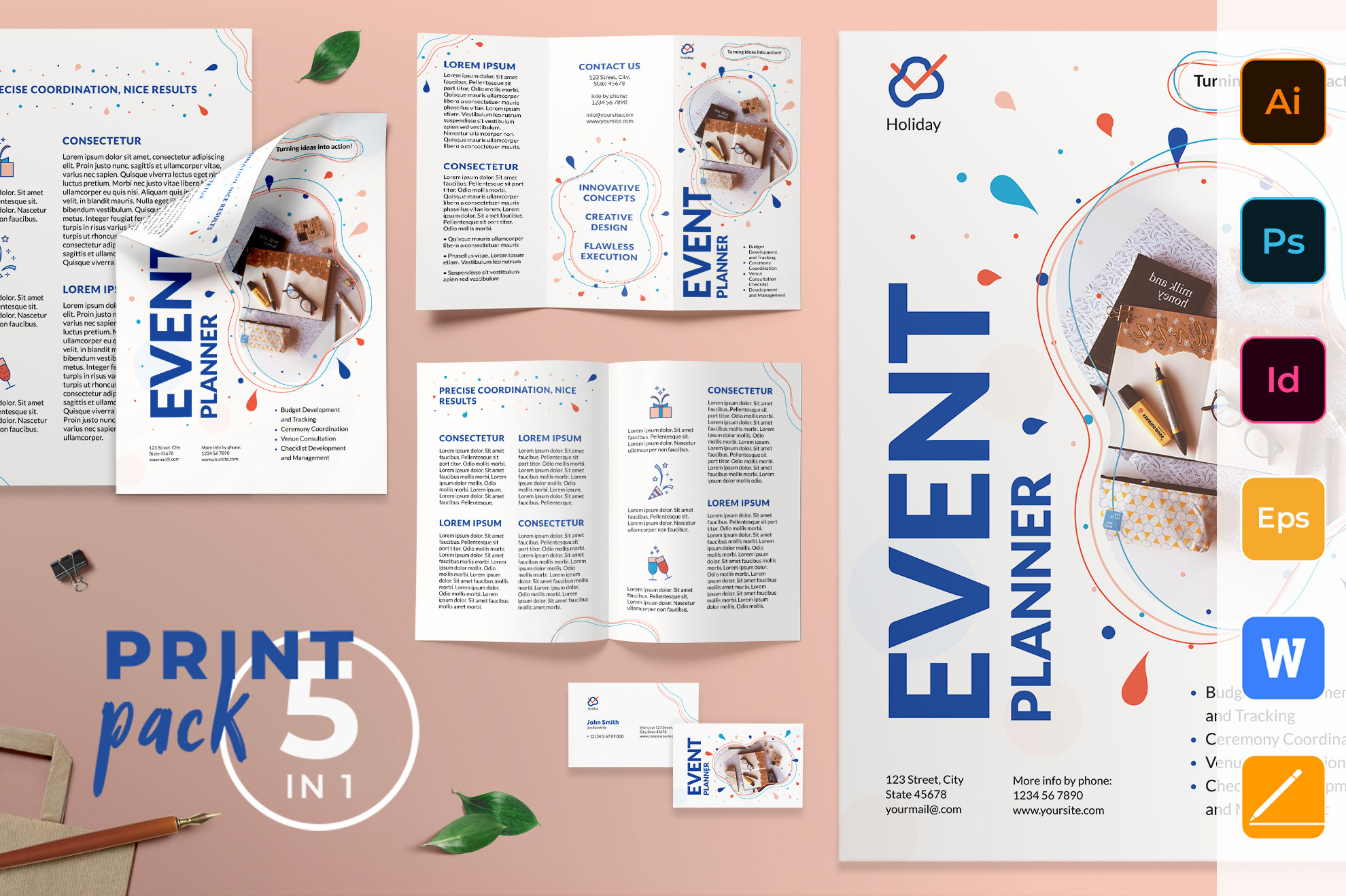 Event Planner Print Pack, a Poster Template by TemplatesNow!