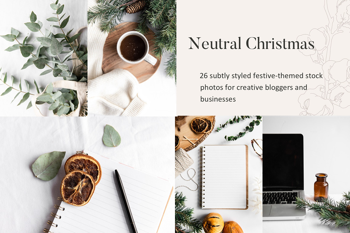 Neutral Christmas Stock Photo Bundle, a Holiday Photo by Studio Cotton