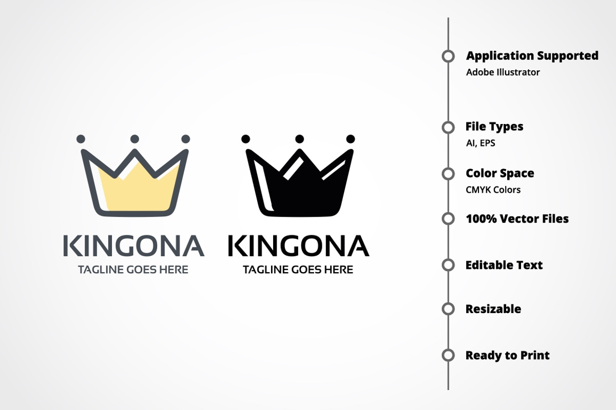Kingona Logo, a Branding & Logo Template by Design_Planet | Creative Market
