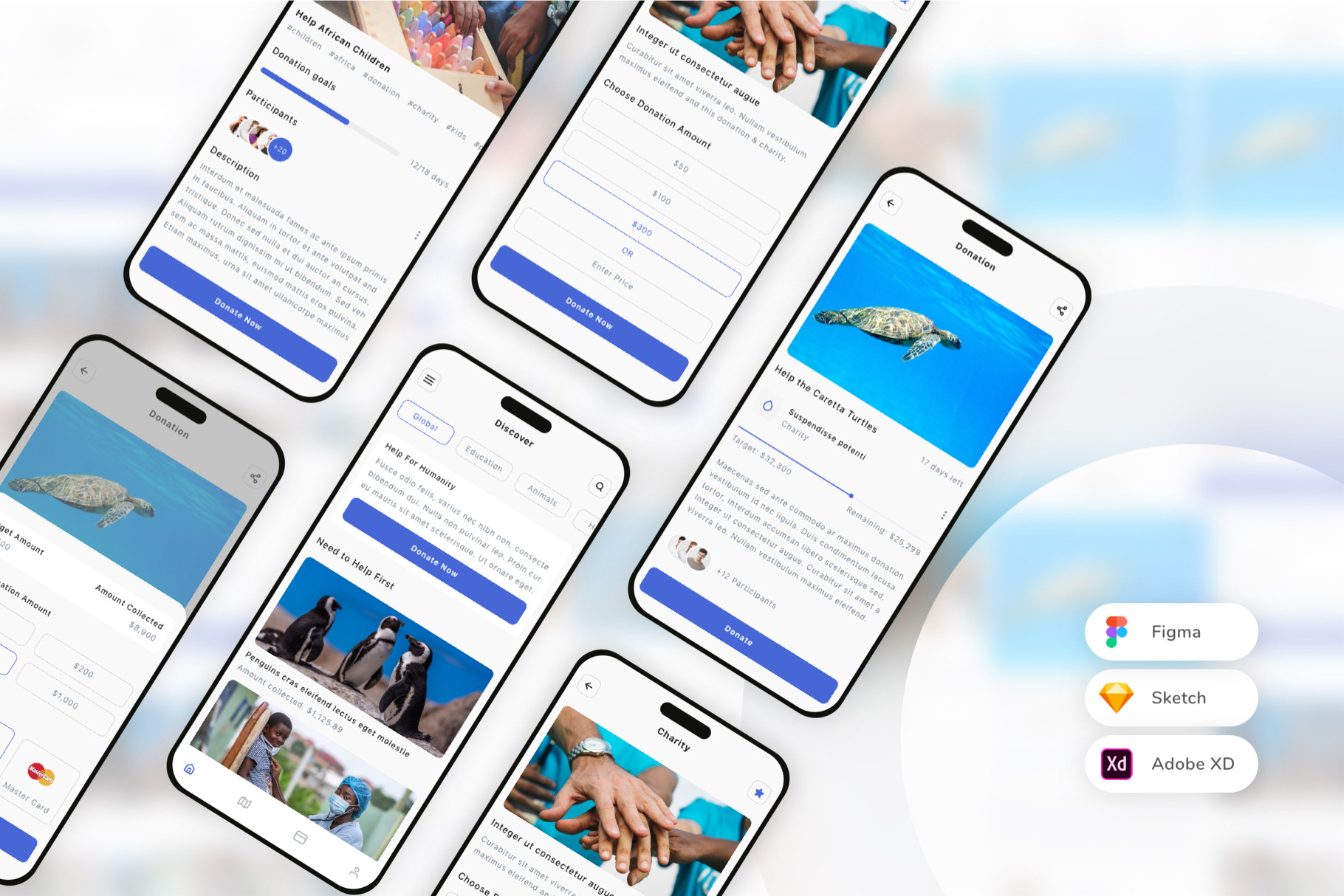 Donation & Charity Mobile App UI Kit, an UI Kit Template by uicube ...