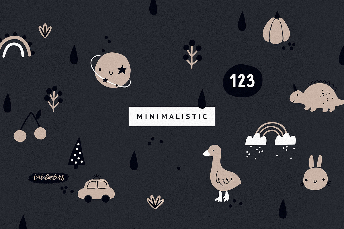 Minimalistic patterns bundle, a Pattern Graphic by tatiletters