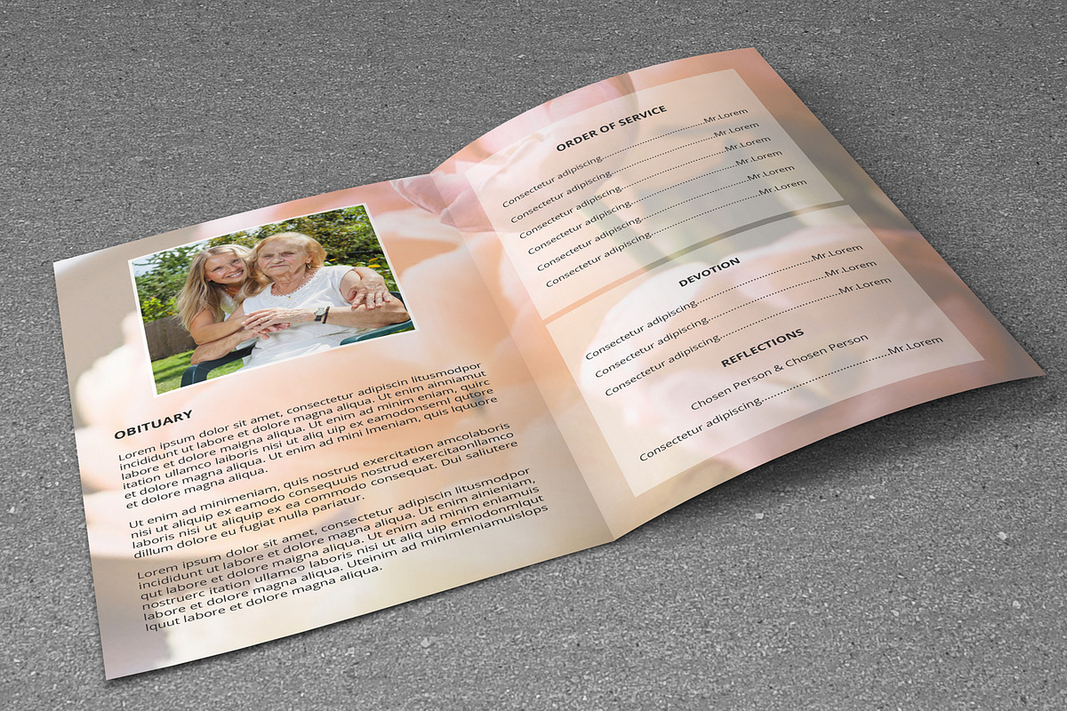 Funeral Program Template-V195, a Brochure Template by Template Shop