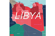 Libya country detailed editable map | Illustrations ~ Creative Market