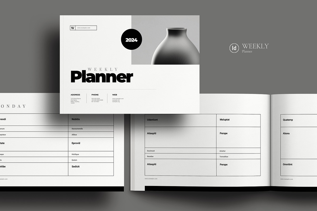 Weekly Planner Landscape Template, a Brochure Template by PrintIdea
