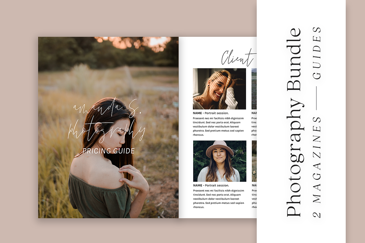 2 Photographer Pricing Guides Bundle, a Magazine Template by molly ho ...