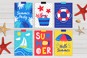 12 Summer Cards + Bonus Patterns | Food Illustrations ~ Creative Market