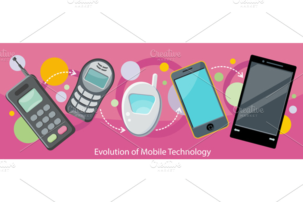 Evolution of Mobile Technology, an Object Illustration by robuart