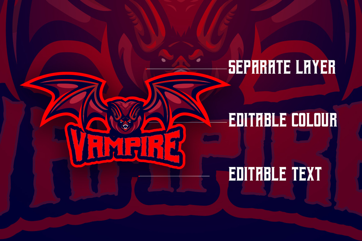 Bat eSport Mascot Logo Template, a Branding & Logo Template by GRVS Studio