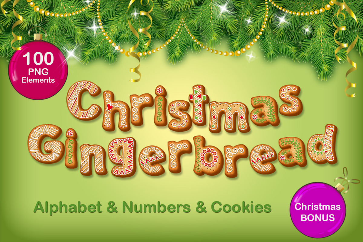 Christmas Gingerbread alphabet, a Decorative Illustration by Nataliia ...