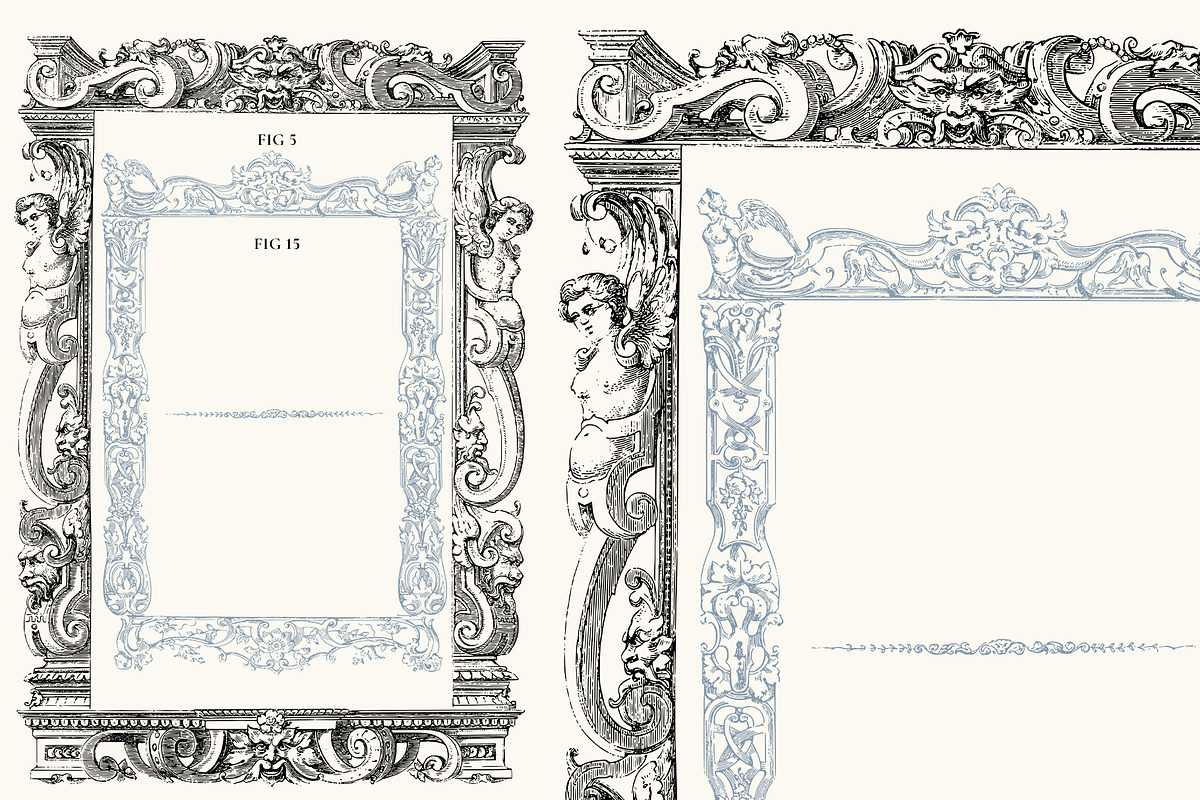 Grotesque Vintage Ornate Borders, a Decorative Illustration by Century ...