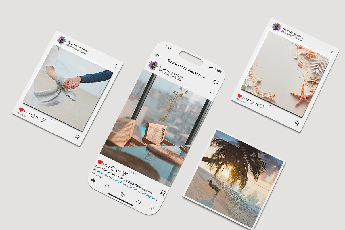 Instagram Social Media Mockup, an iPhone Mockup by seramoe