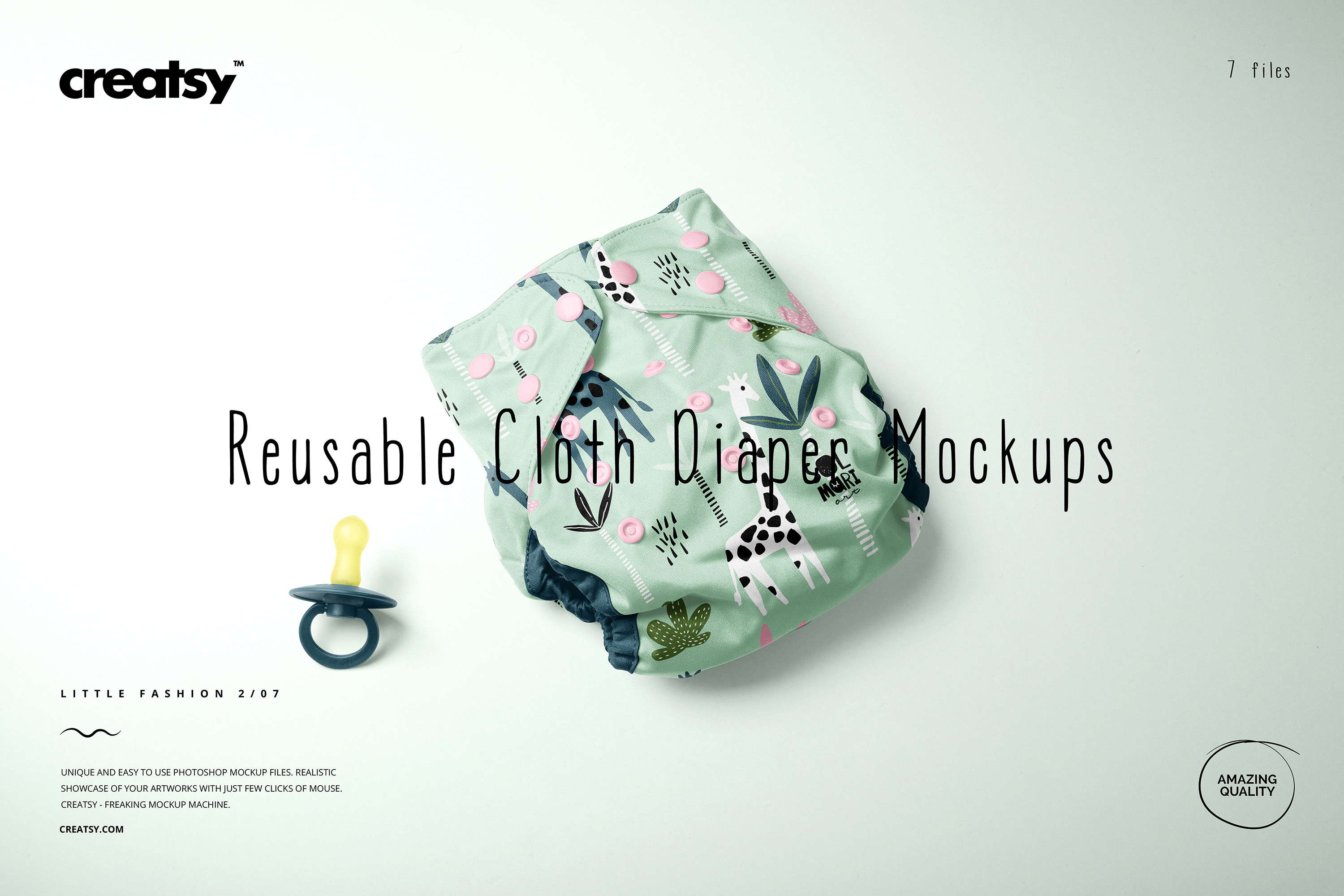 Reusable Cloth Diaper Mockup Set, a Product Mockup by creatsy5