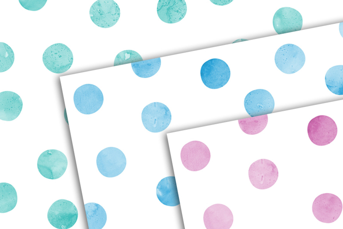 Watercolor Dots Spots Digital Paper, a Pattern Graphic by AzmariDigitals
