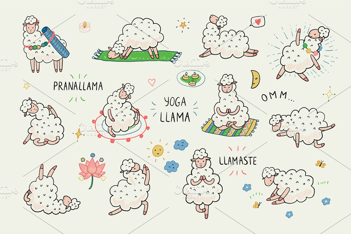 Yoga Llama, an Animal Illustration by GooseFrol