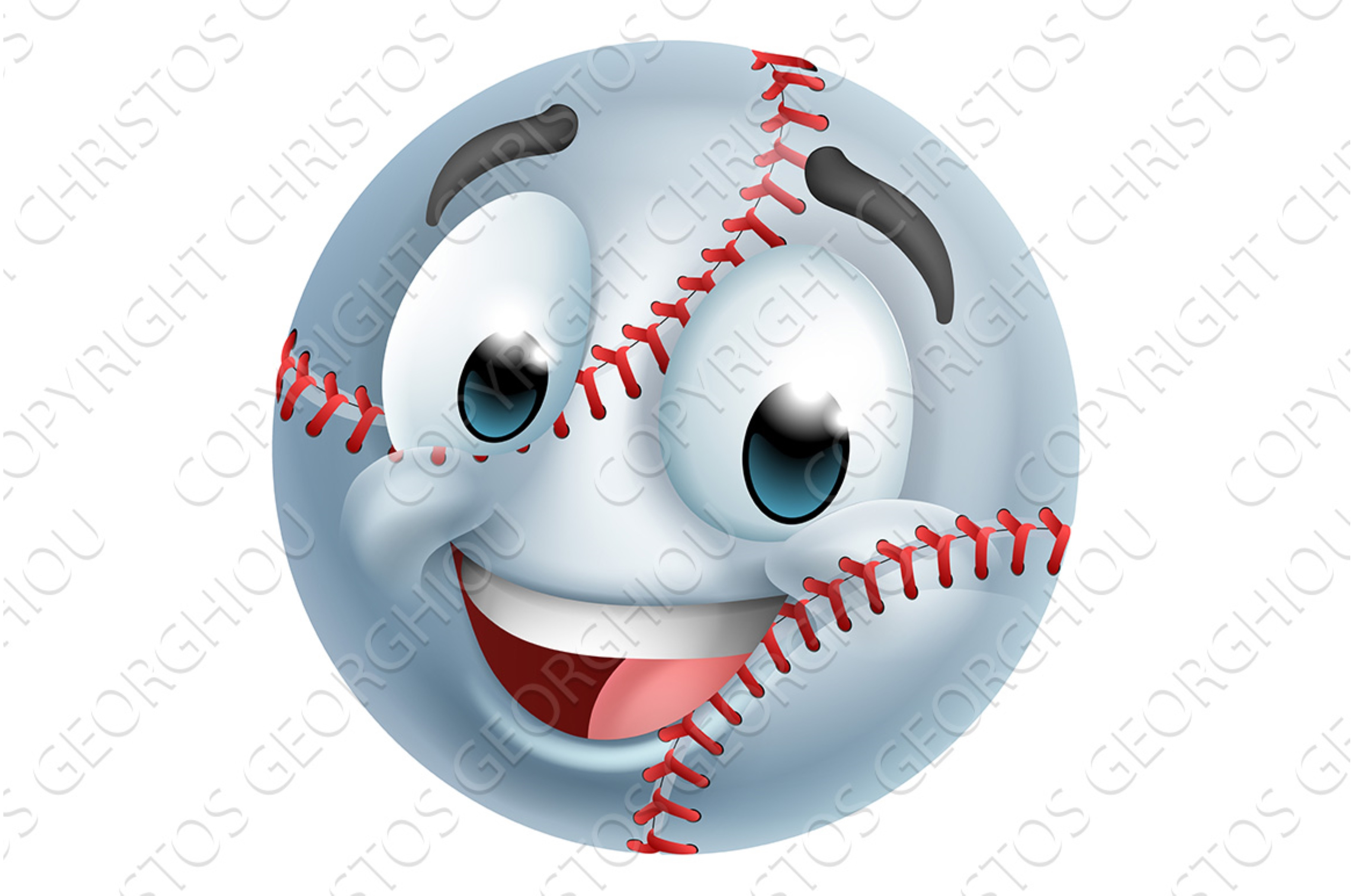 Baseball Ball Emoticon Face Emoji, a Person Illustration by Christos ...