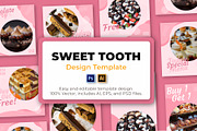 Cake Sweet Social Media Template, a Social Media Template by AQR Studio