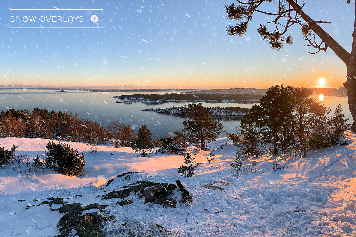 50 Realistic Snow Overlays, a Texture Graphic by Freezerondigital