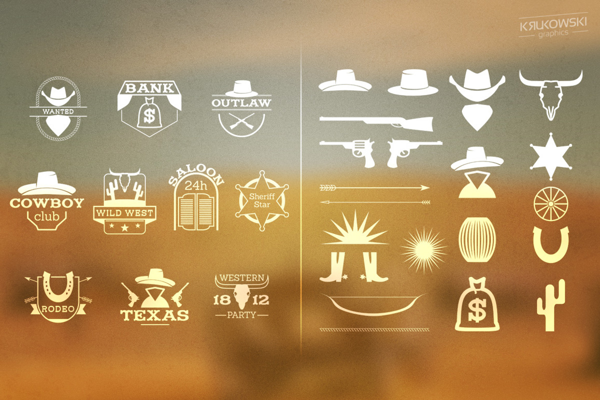 Wild West Country Badges Logos, a Branding & Logo Template by Krukowski ...