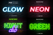 glow Text Effect,neon effect mockup