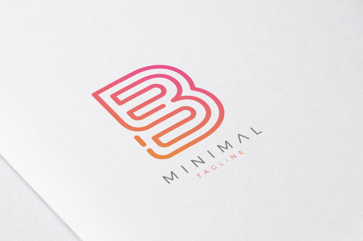Minimal Line Initial Letter B Logo, an Education Illustration by Woo ...
