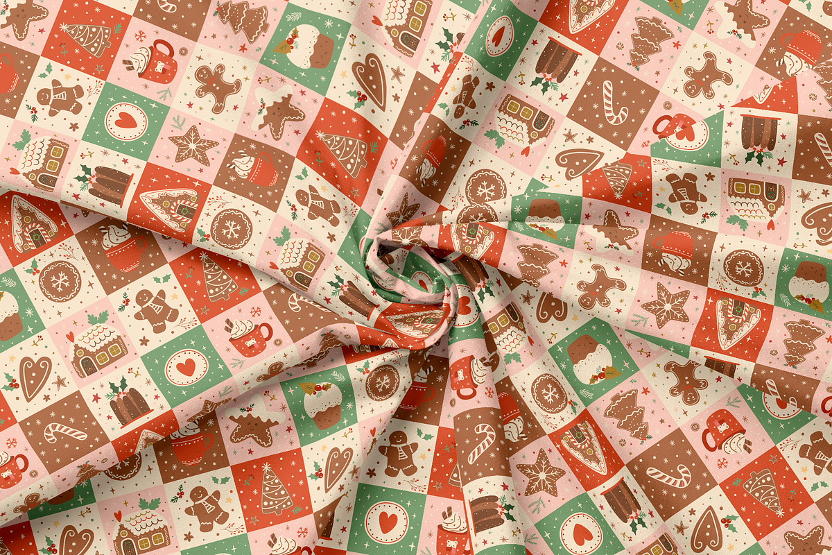 Vector Christmas gingerbread prints