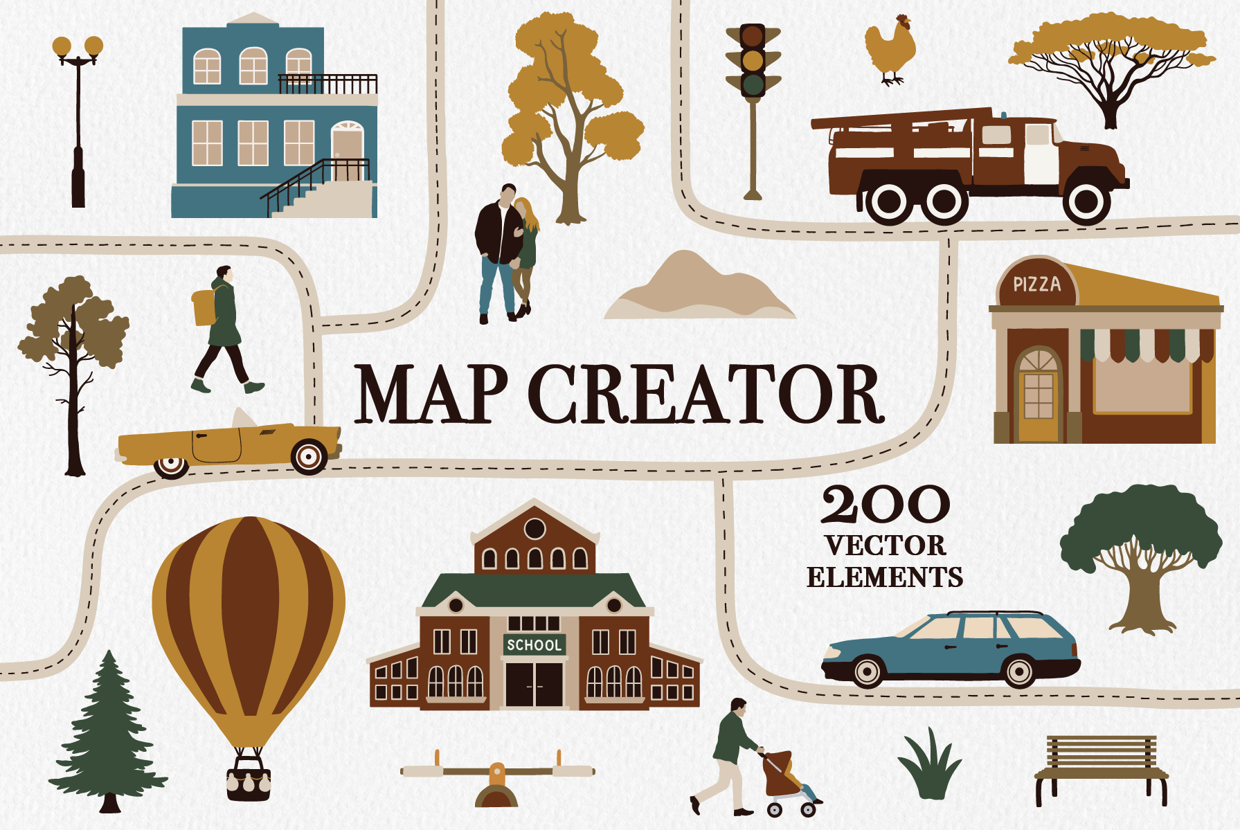 MAP CREATOR - City & Village, an Object Illustration by ApetekMarket ...