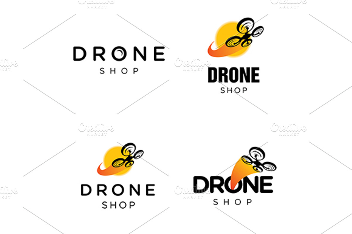 Drone Quadcopter Vector Logo, a Branding & Logo Template by Urazovsky ...
